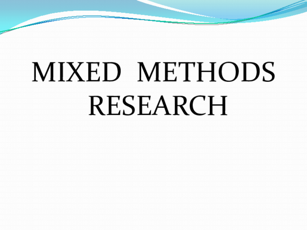 (PDF) Presentation MIXED METHOD