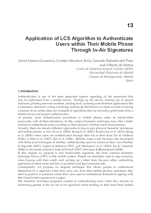 (PDF) Application of LCS Algorithm to Authenticate Users within Their Mobile Phone Through In ...
