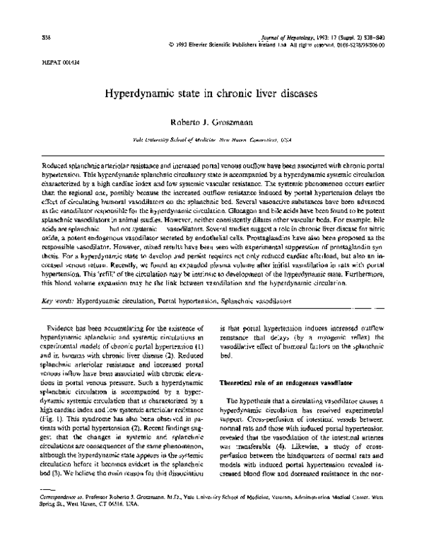(PDF) Hyperdynamic state in chronic liver diseases