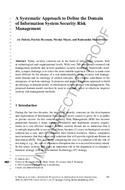 (PDF) A Systematic Approach to Deﬁne the Domain of Information System ...