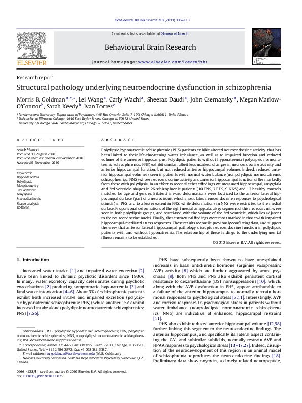 (PDF) Structural pathology underlying neuroendocrine dysfunction in ...