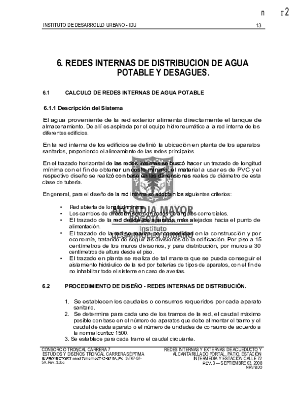(PDF) 6. REDES INTERNAS DE DISTRIBUCION DE AGUA POTABLE Y DESAGUES