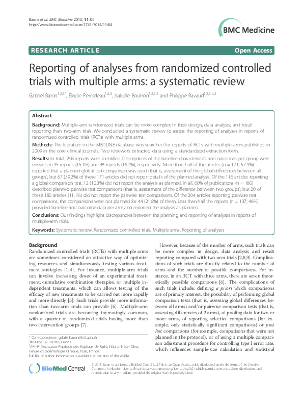 (PDF) Reporting of analyses from randomized controlled trials with ...
