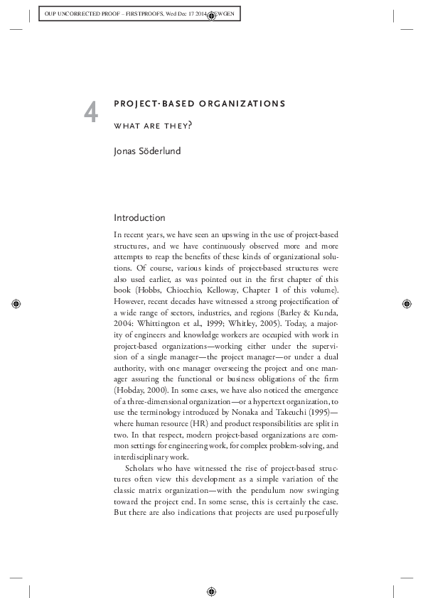 (PDF) Project based organizations: What are they?