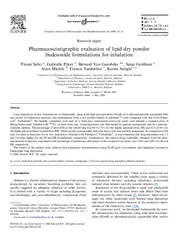 (PDF) Pharmacoscintigraphic evaluation of lipid dry powder budesonide ...