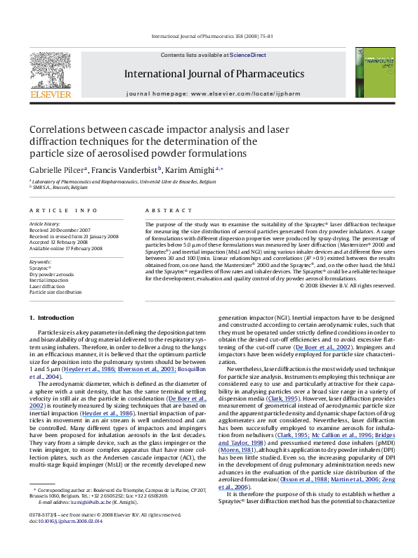 (PDF) Correlations between cascade impactor analysis and laser ...