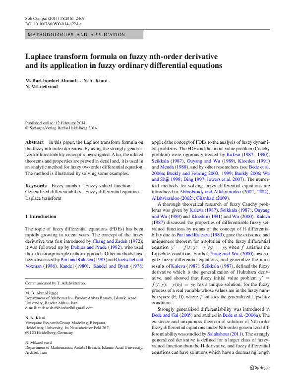 (PDF) Laplace transform formula on fuzzy nth-order derivative and its application in fuzzy ...