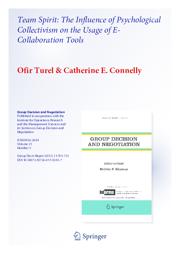 (PDF) Team Spirit: The Influence of Psychological Collectivism on the ...