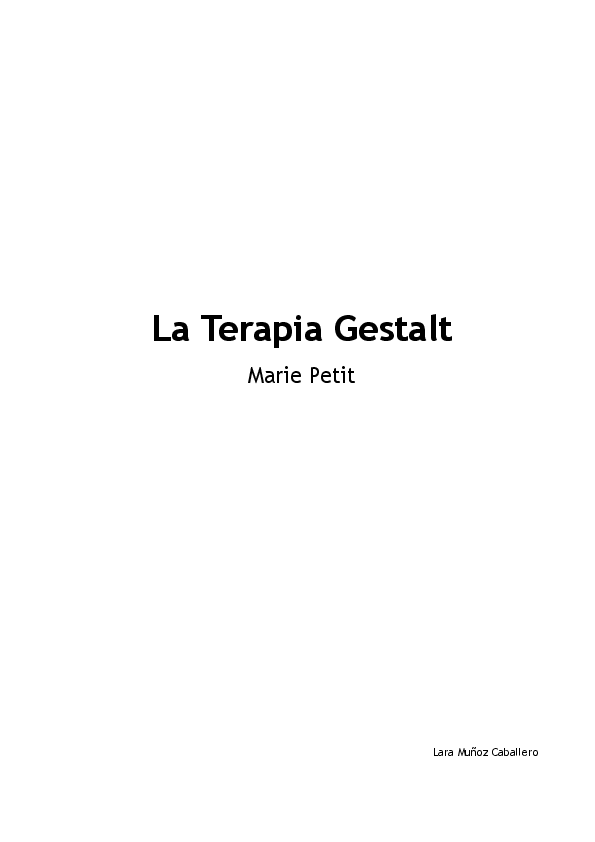 (PDF) La Terapia Gestalt