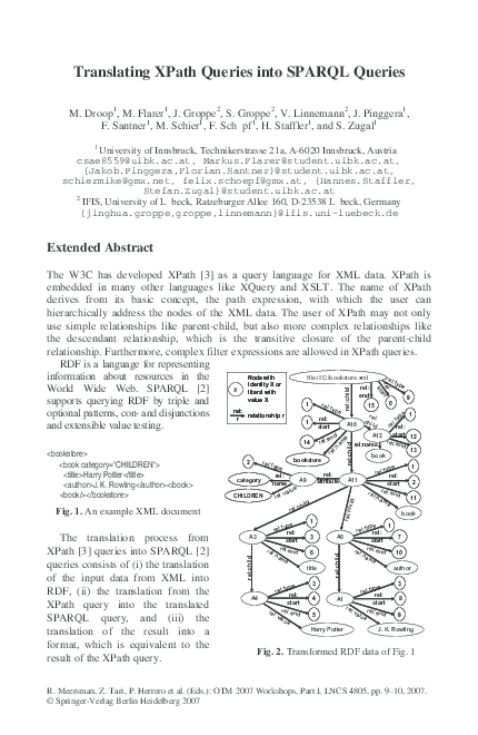 (PDF) Translating XPath Queries into SPARQL Queries