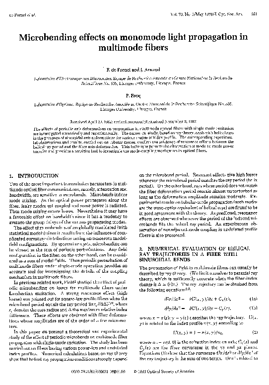 (PDF) Microbending Effects in Multimode Fibers