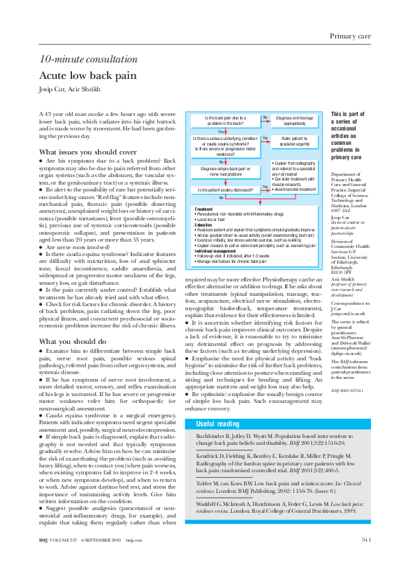 (PDF) Acute low back pain