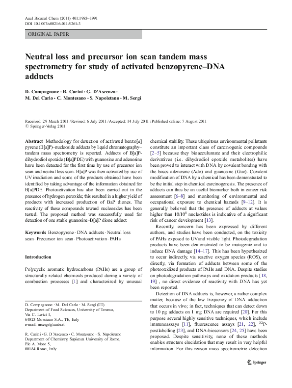 (PDF) Neutral loss and precursor ion scan tandem mass spectrometry for ...