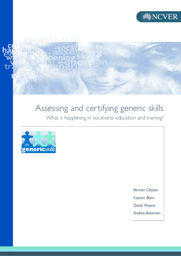 (PDF) Assessing and certifying generic skills: what is happening in ...
