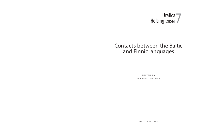 Proto-Finnic loanwords in the Baltic languages?