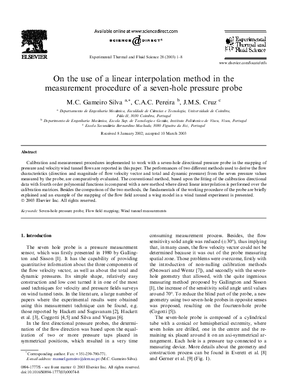 (PDF) Linear Interpolation in Seven-Hole Probe Calibration