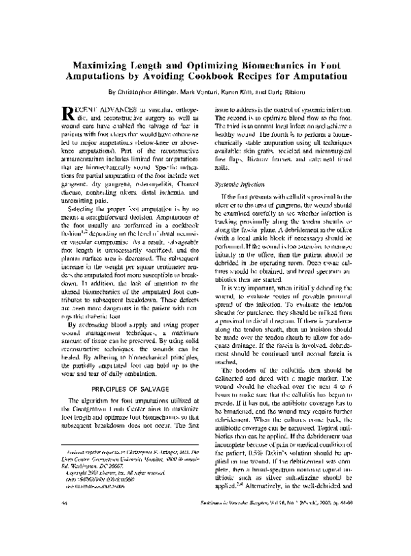 (PDF) Maximizing length and optimizing biomechanics in foot amputations ...