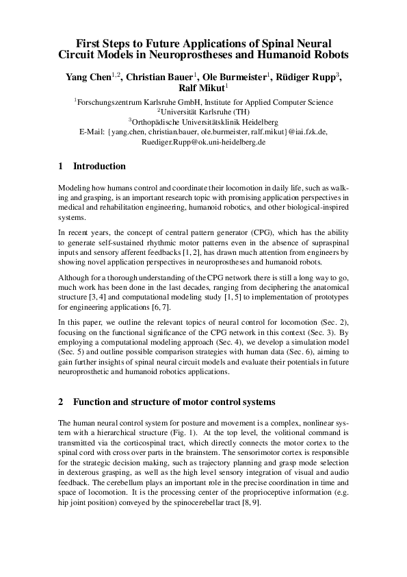 (PDF) First Steps to Future Applications of Spinal Neural Circuit Models in Neuroprostheses and ...