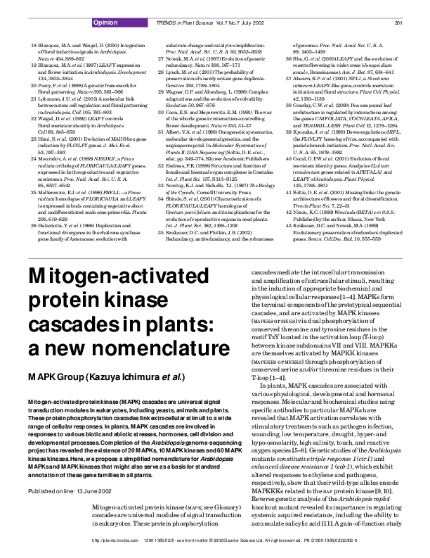 (PDF) Ichimura K, Tena G, Henry Y, Zhang S, Hirt H, Ellis BE, Morris PC ...