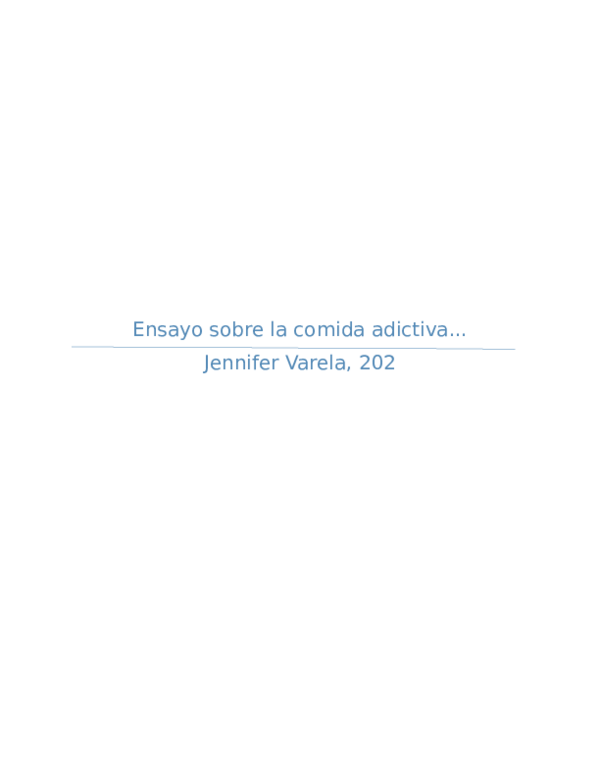 (DOC) Ensayo sobre la comida adicta