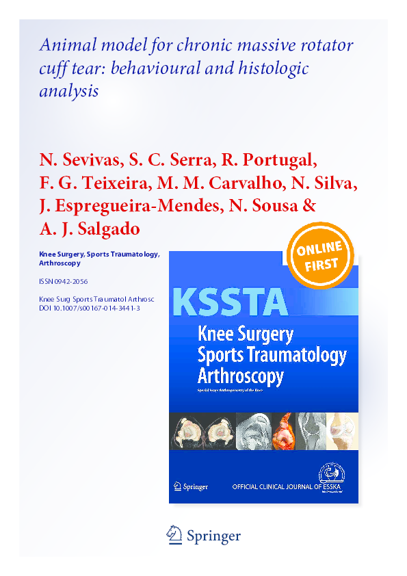 (PDF) Animal model for chronic massive rotator cuff tear: behavioural ...