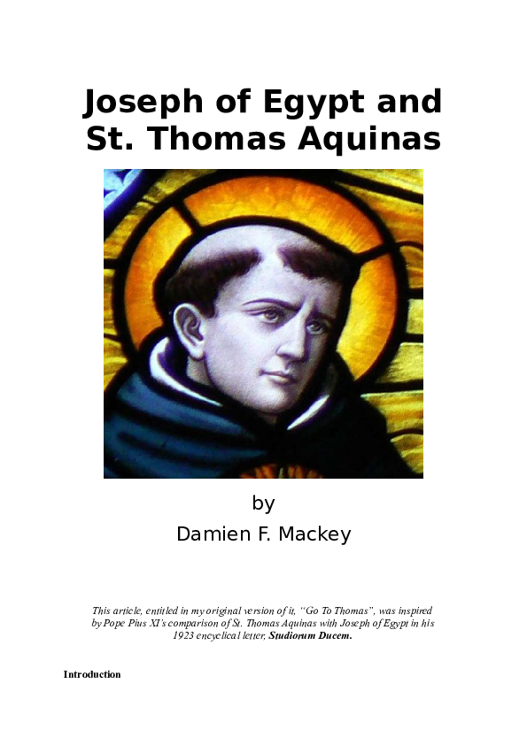 (DOC) Saint Joseph and Joseph of Egypt | Damien Mackey - Academia.edu