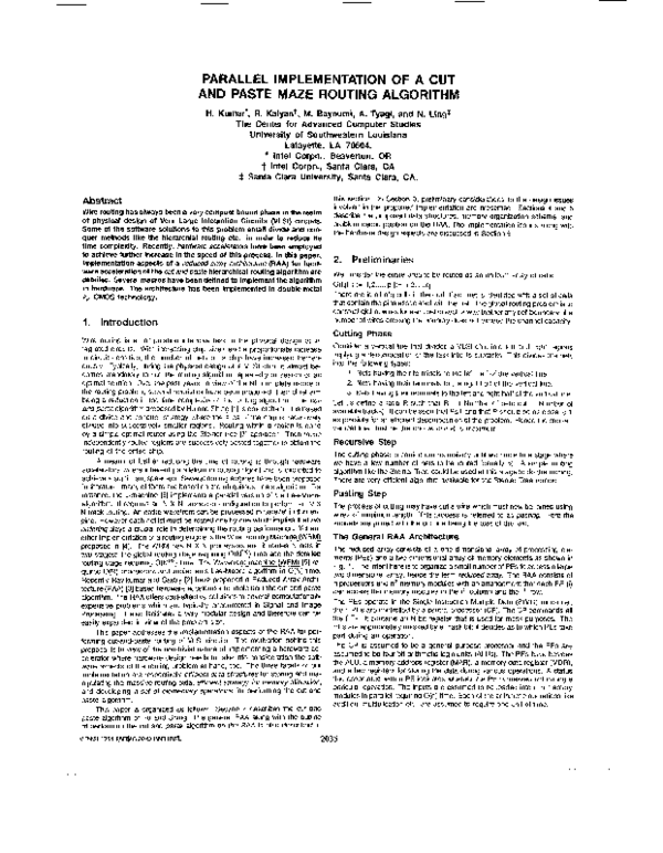 Pdf Parallel Implementation Of A Cut And Paste Maze Routing Algorithm 0255