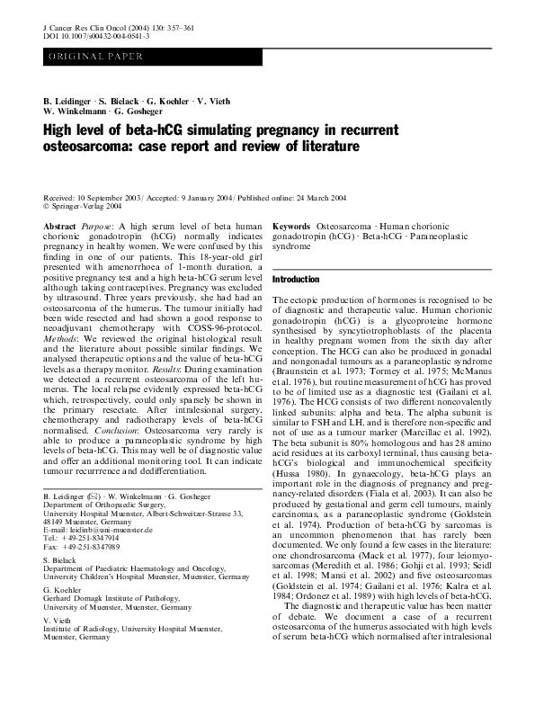 (PDF) High level of beta-hCG simulating pregnancy in recurrent ...