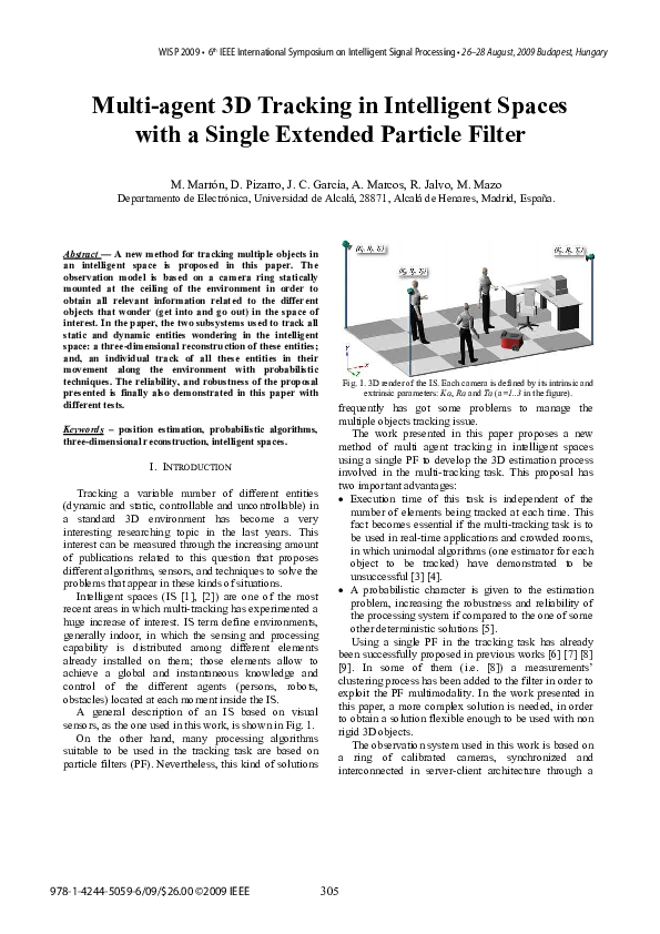 Pdf Multi Agent 3d Tracking In Intelligent Spaces With A Single Extended Particle Filter