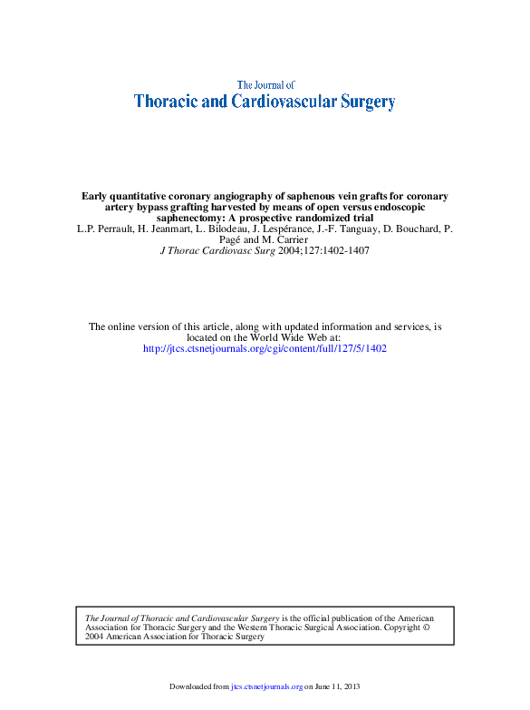 (PDF) Accessory and great saphenous veins as coronary artery bypass ...