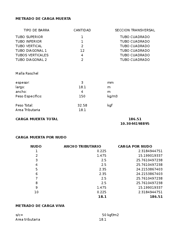 (XLS) METRADO DE CARGAS DE ARMADURA