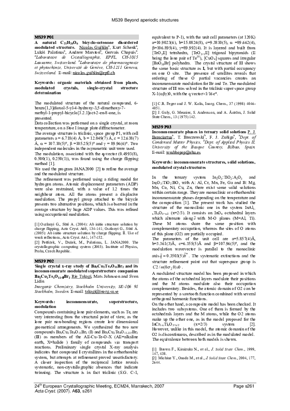 (PDF) A natural C 21 H 26 O 6 bicyclo-octenone disordered modulated ...