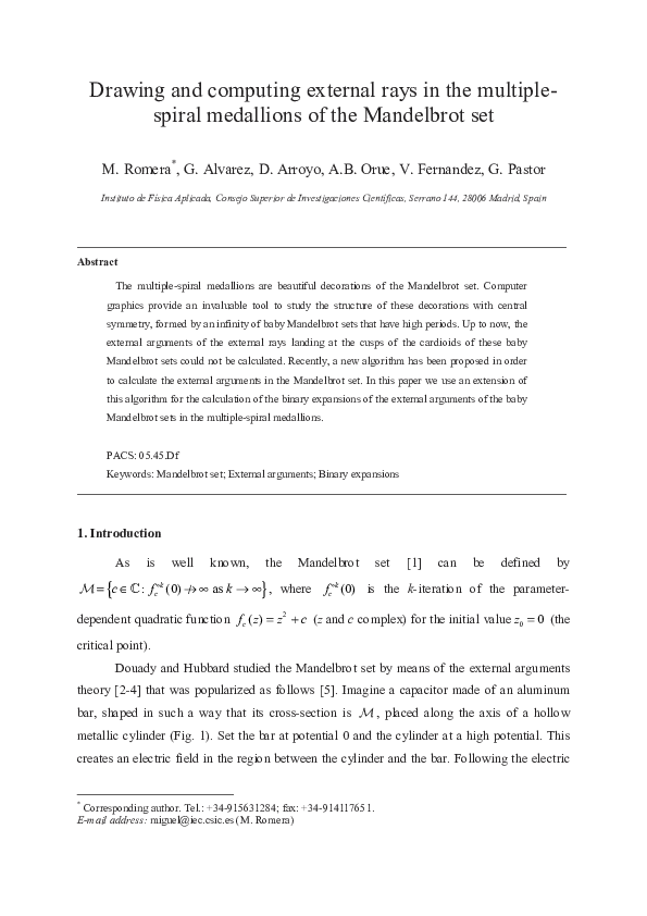 Pdf Drawing And Computing External Rays In The Multiple Spiral Medallions Of The Mandelbrot Set