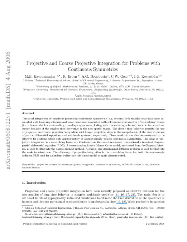(PDF) Projective and coarse projective integration for problems with ...