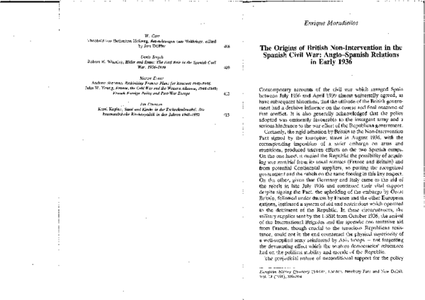(PDF) The Origins of British Non-Intervention in the Spanish Civil War ...