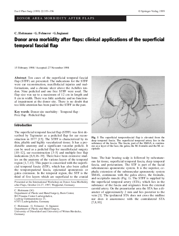 (PDF) Donor area morbidity after flaps: clinical applications of the ...