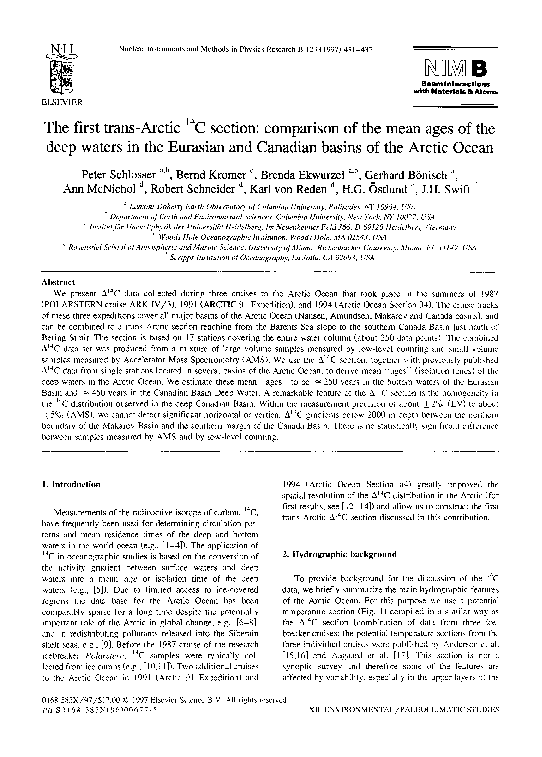 (PDF) The first trans-Arctic 14C section: comparison of the mean ages ...