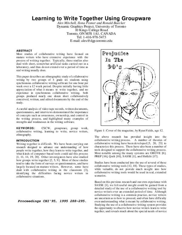 (PDF) Learning to write together using groupware