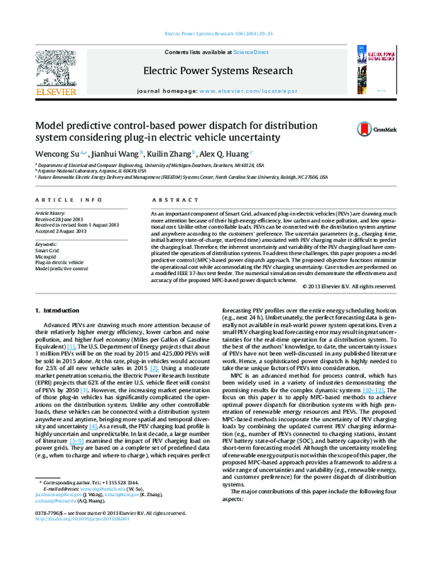 Pdf Model Predictive Control Based Power Dispatch For Distribution