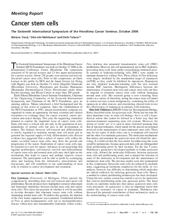 (PDF) Cancer stem cells