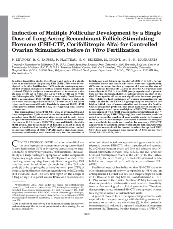 (PDF) Induction of Multiple Follicular Development by a Single Dose of ...