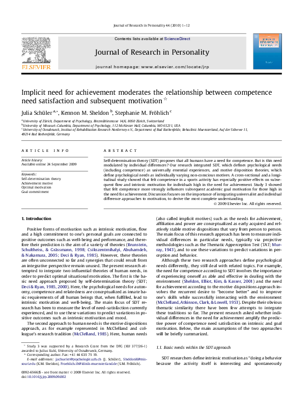 (PDF) Implicit need for achievement moderates the relationship between ...