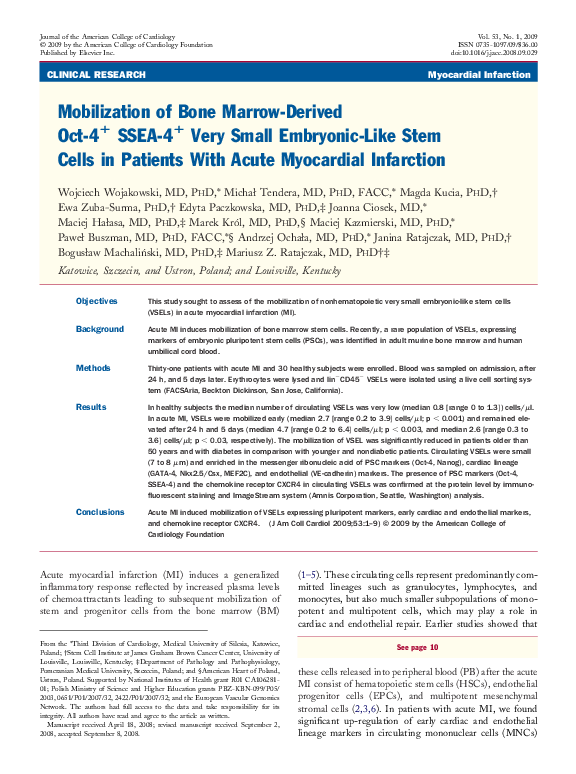(PDF) Mobilization of Bone Marrow-Derived Oct-4+ SSEA-4+ Very Small ...