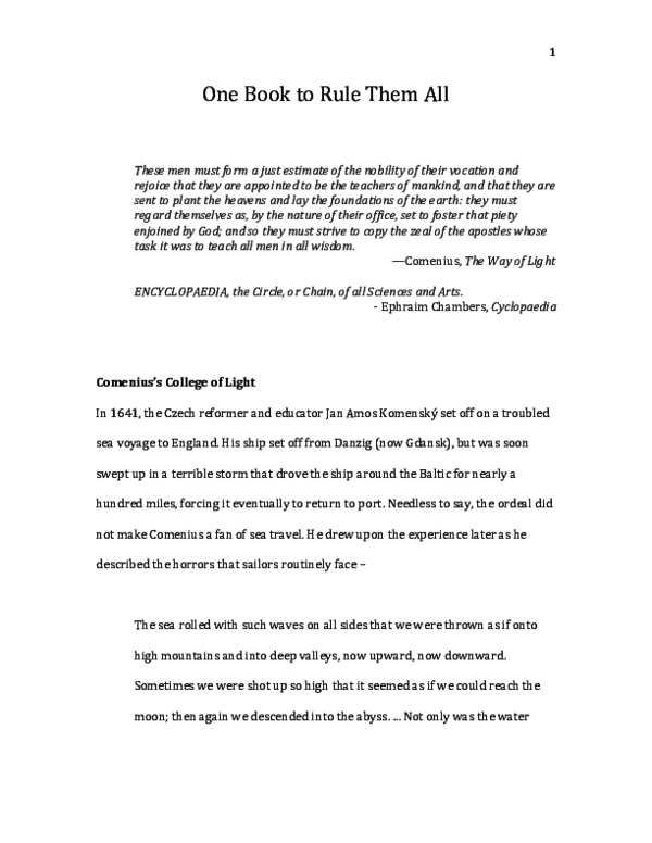 (PDF) One Book to Rule Them All