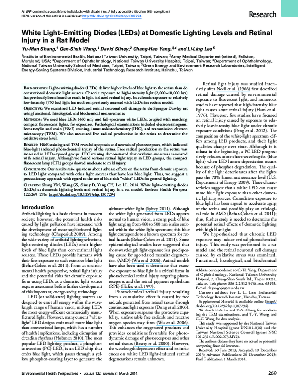 (PDF) White Light-Emitting Diodes (LEDs) at Domestic Lighting Levels ...