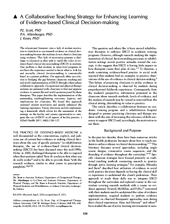 (PDF) A collaborative teaching strategy for enhancing learning of ...