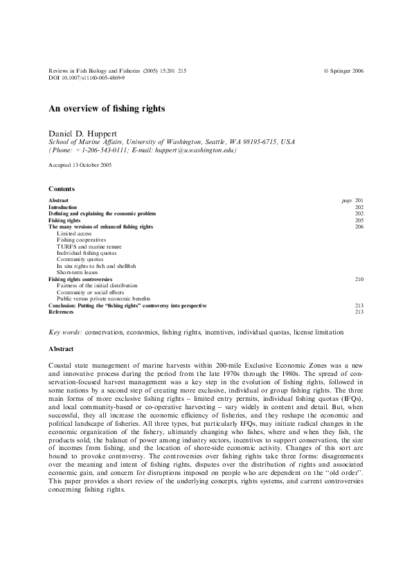 (PDF) An Overview of Fishing Rights