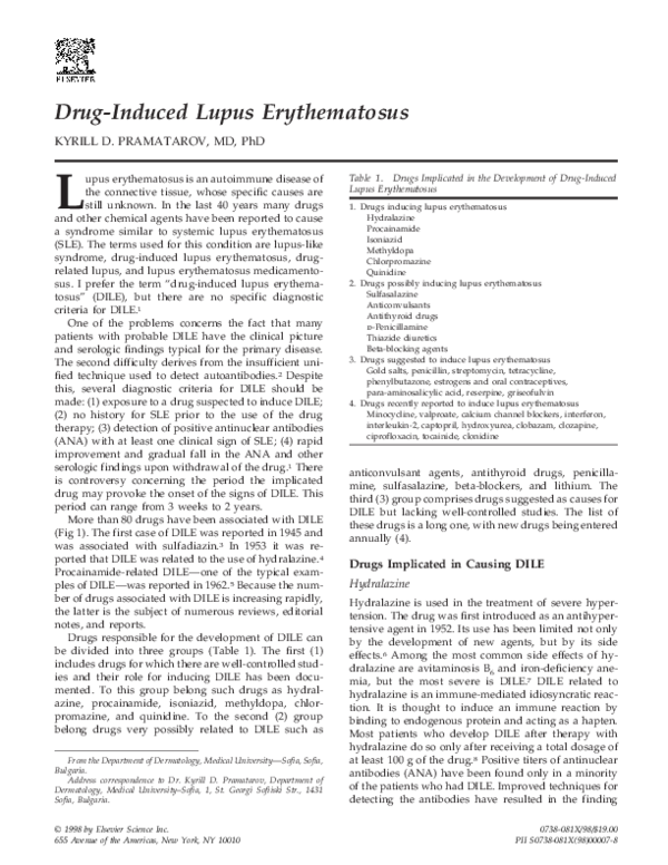 (PDF) Drug-induced lupus erythematosus