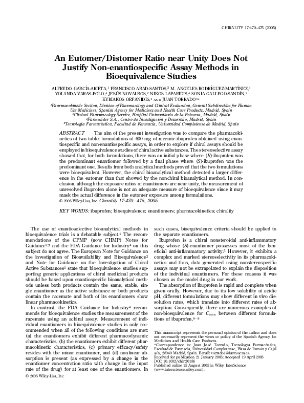 (PDF) An eutomer/distomer ratio near unity does not justify non ...