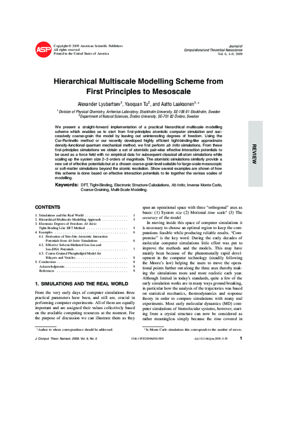 Pdf Hierarchical Multiscale Modelling Scheme From First Principles To